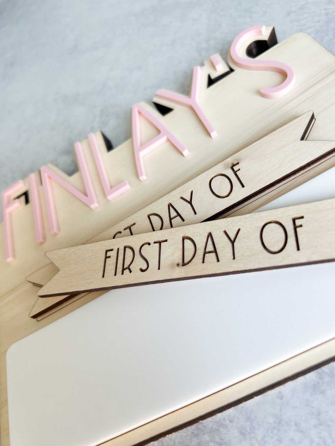 Personalized First Last Day Sign School Photo Prop Kids Memories Yearly ...