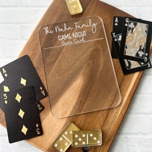 Dry Erase Game Night Score Card Family Fun Board Kids Personalized ...