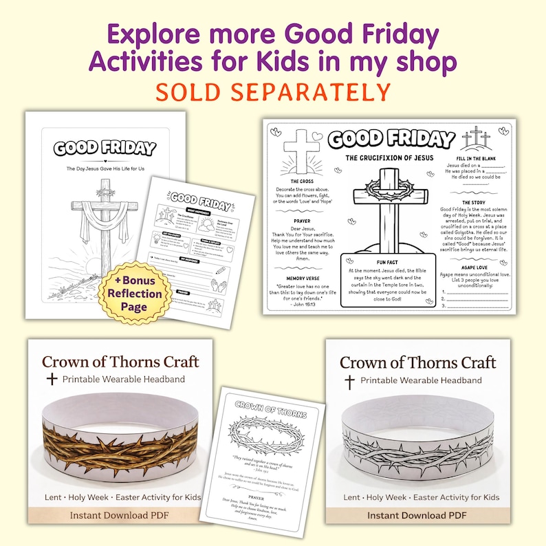 Good Friday Activities for Kids | Christian Easter Printable Bundle ...