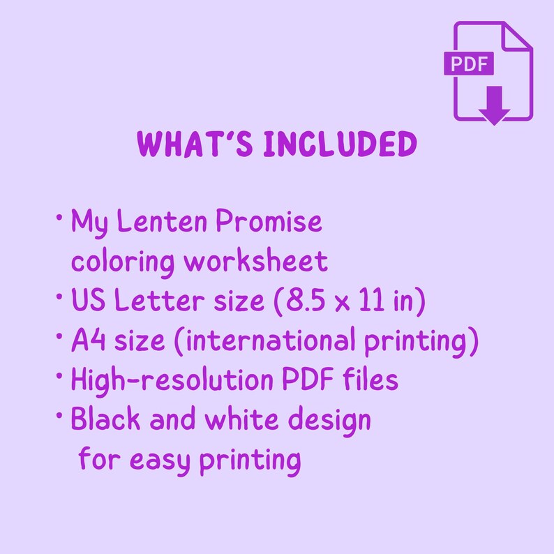 Lenten Promise Printable for Kids | Christian Lent Coloring Activity ...