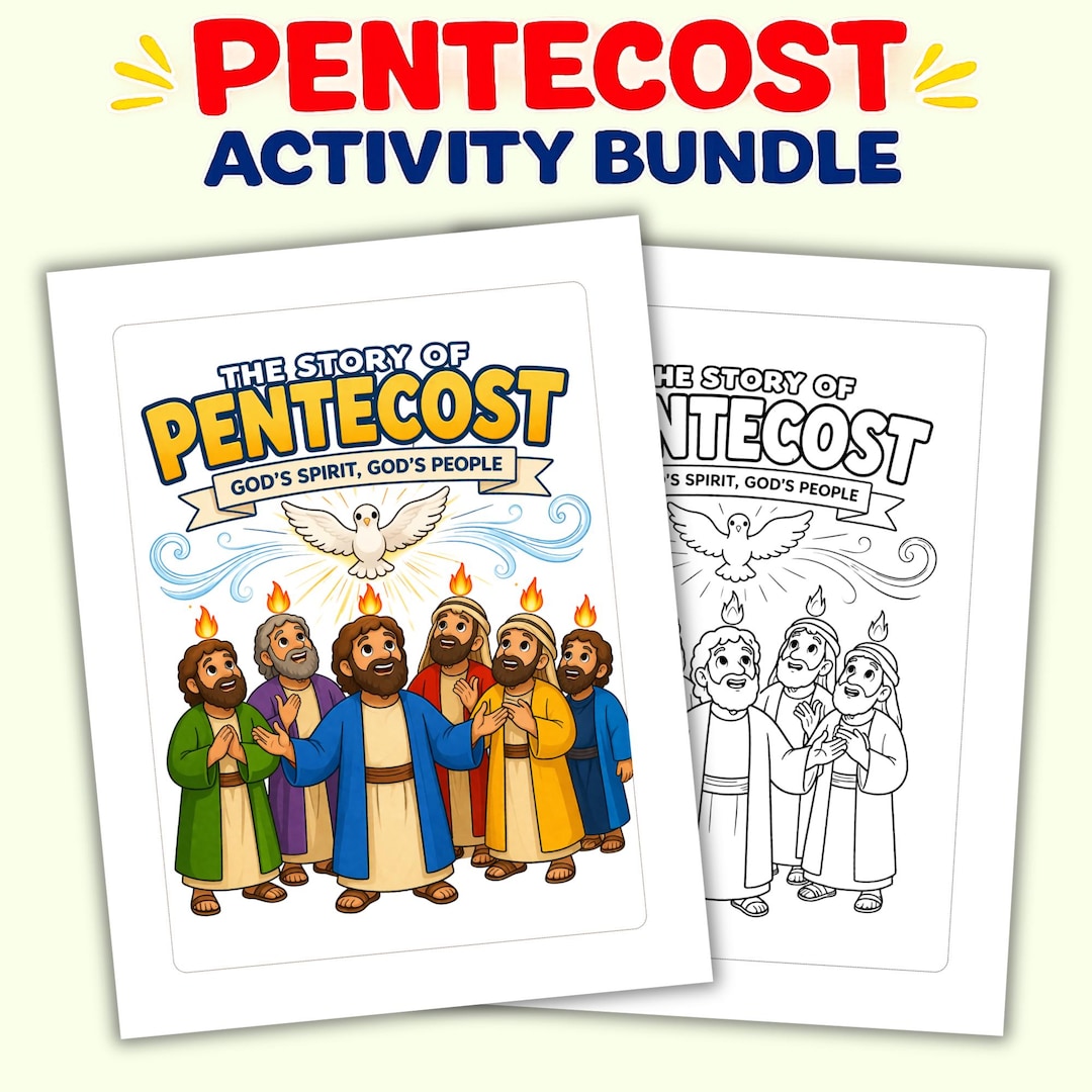 Pentecost Kids Activity Bundle | Bible Story + Coloring Pages | Acts 2 ...