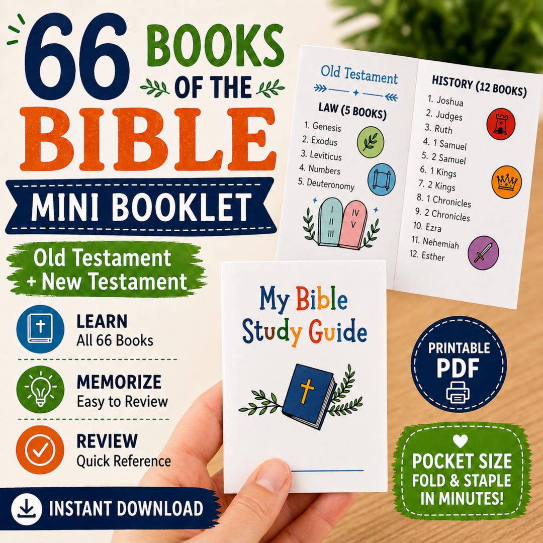 66 Books of the Bible Pre-colored Mini Booklet Printable PDF for Kids ...