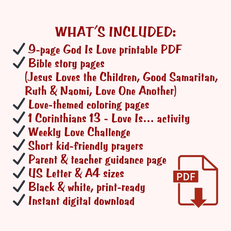 God is Love Bible Activities for Kids | Christian Valentine Printable ...