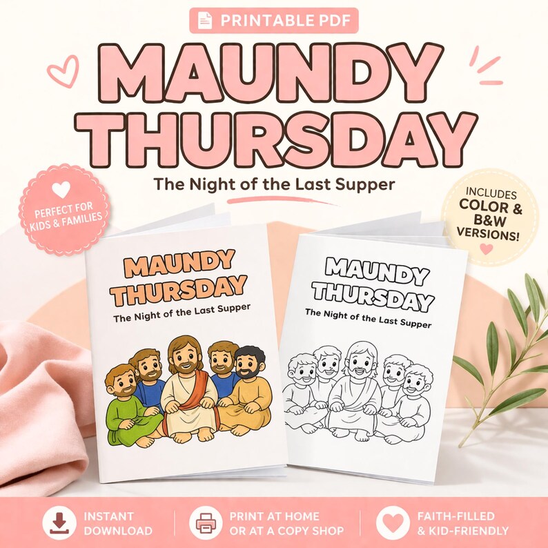 Maundy Thursday Story Booklet | Last Supper Bible Activity for Kids ...