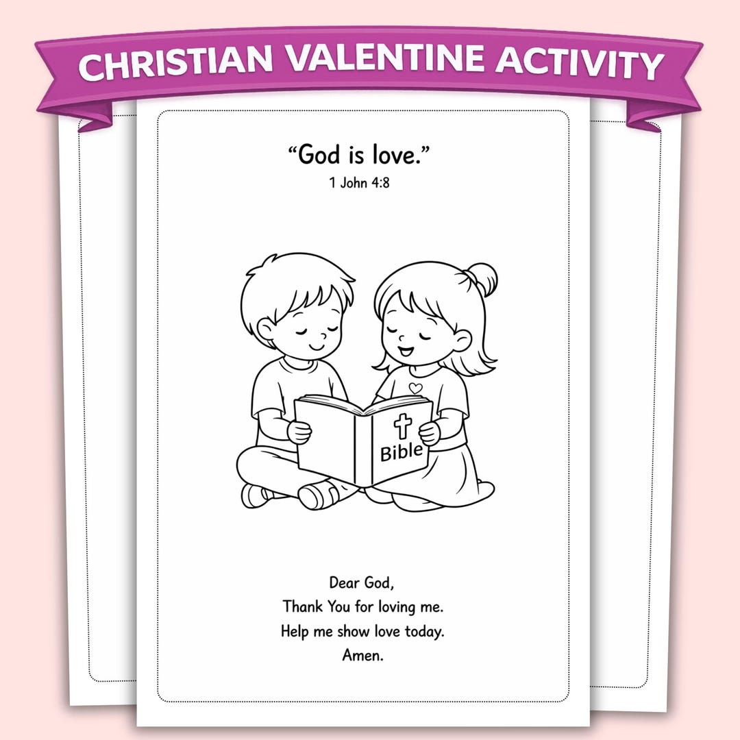 God is Love Color & Pray for Kids | Christian Valentine Printable | 1 ...
