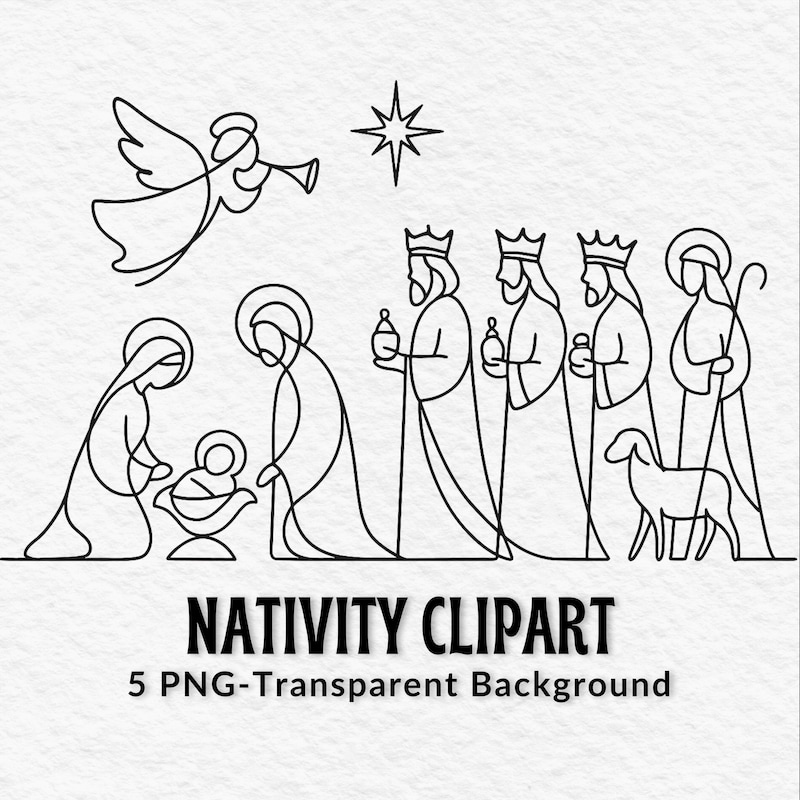 Nativity Line Art - Etsy