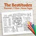 The Eight Beatitudes Activity Placemat Printable Bundle, Bible Verse ...