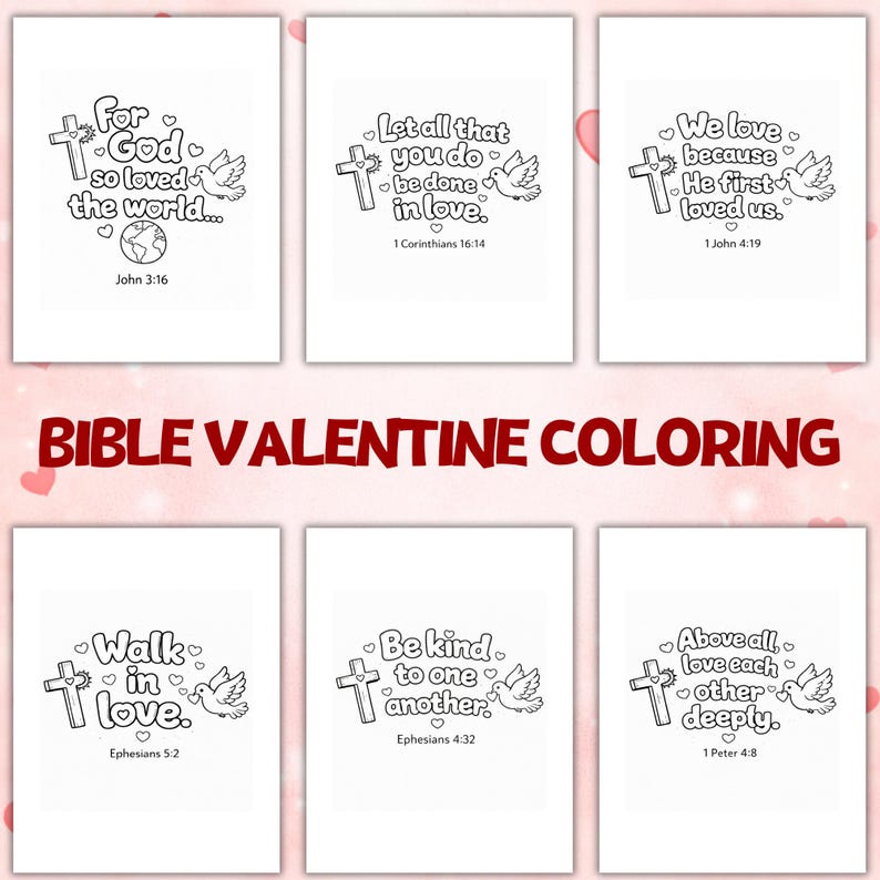 Christian Coloring Pages for Kids – Bible Verses About Love | Valentine ...