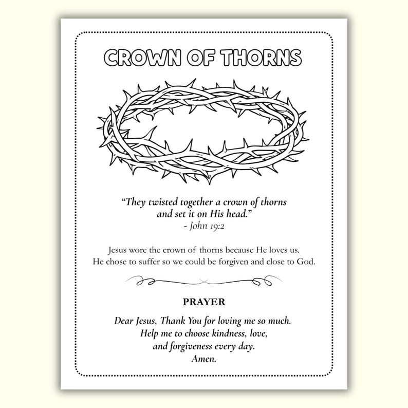 Crown of Thorns Craft: Printable Headband for Kids (PDF Download) - Etsy