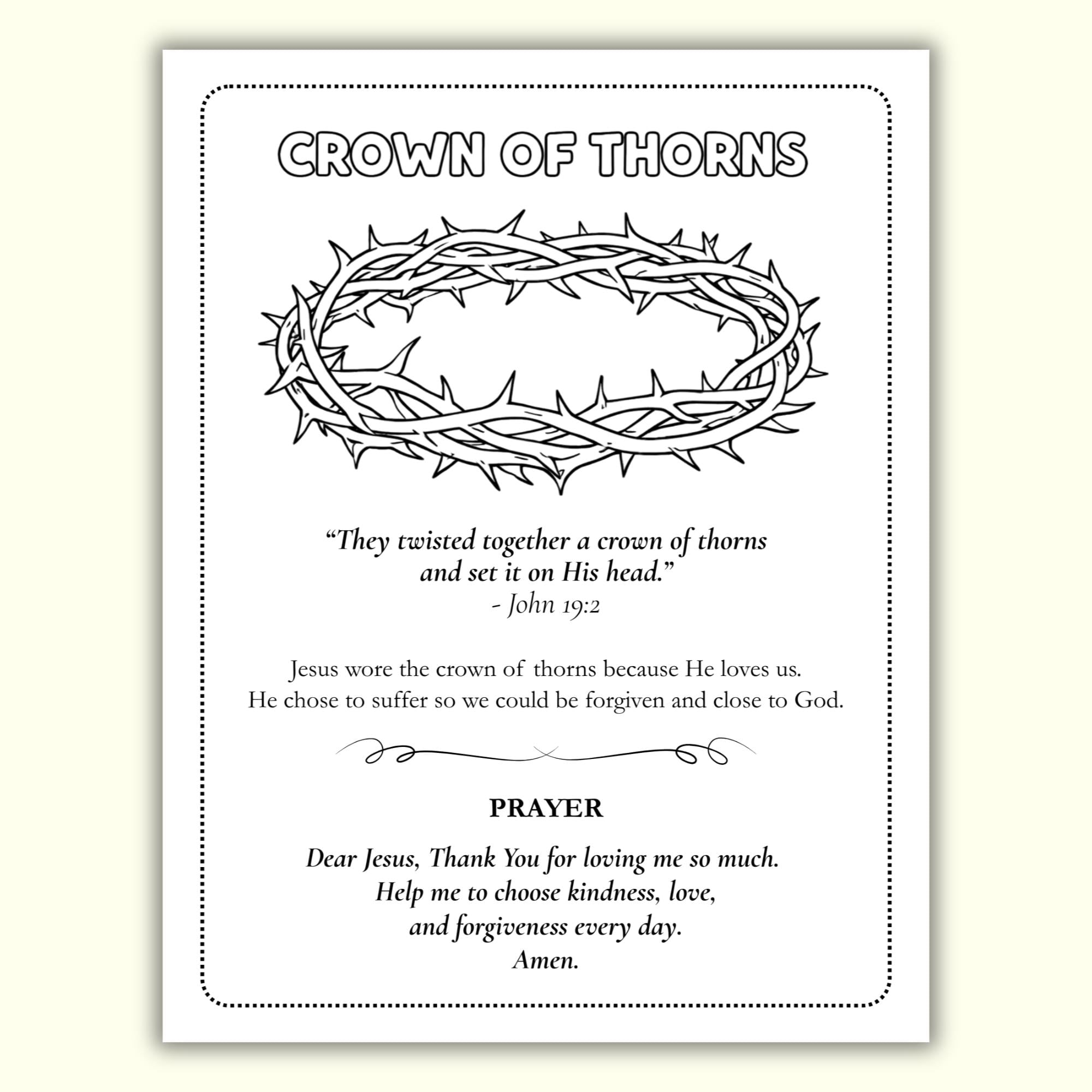 Crown of Thorns Craft: Printable Headband for Kids (PDF Download) - Etsy