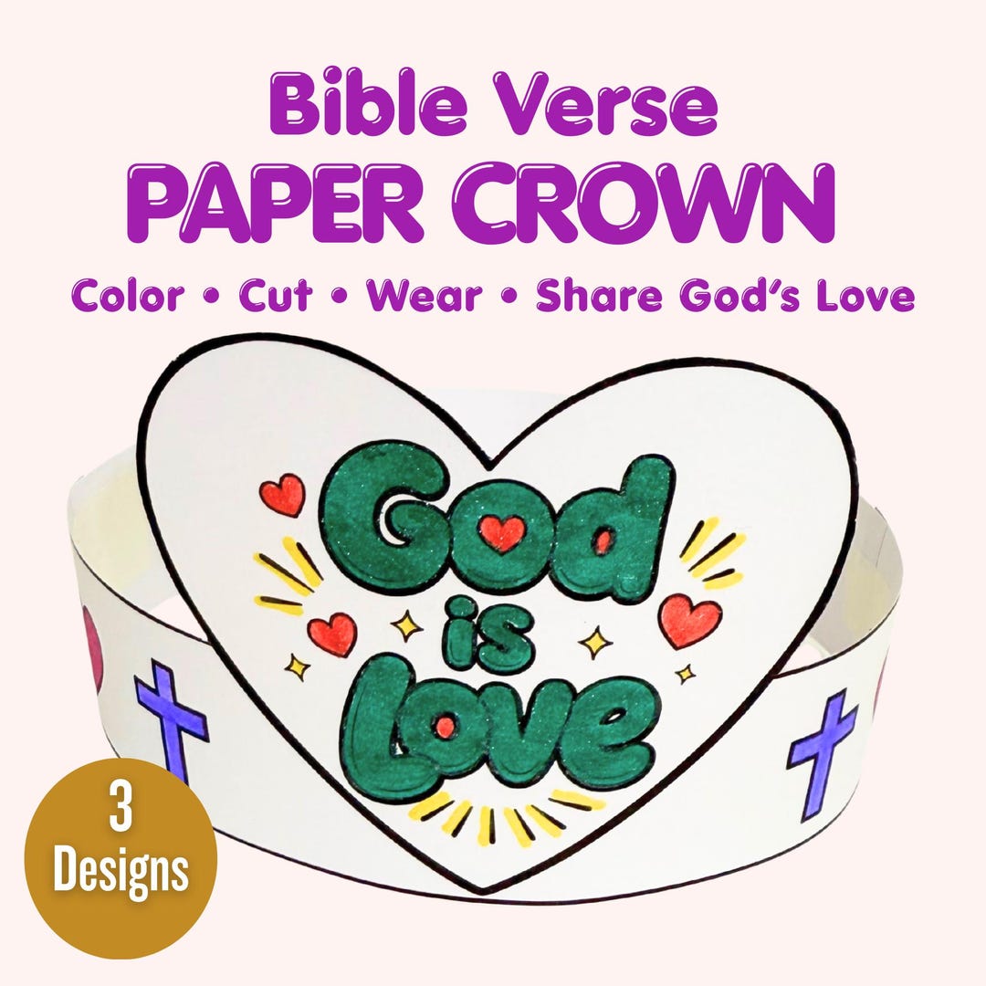 Christian Valentine Bible Verse Paper Crown Craft for Kids | God is ...
