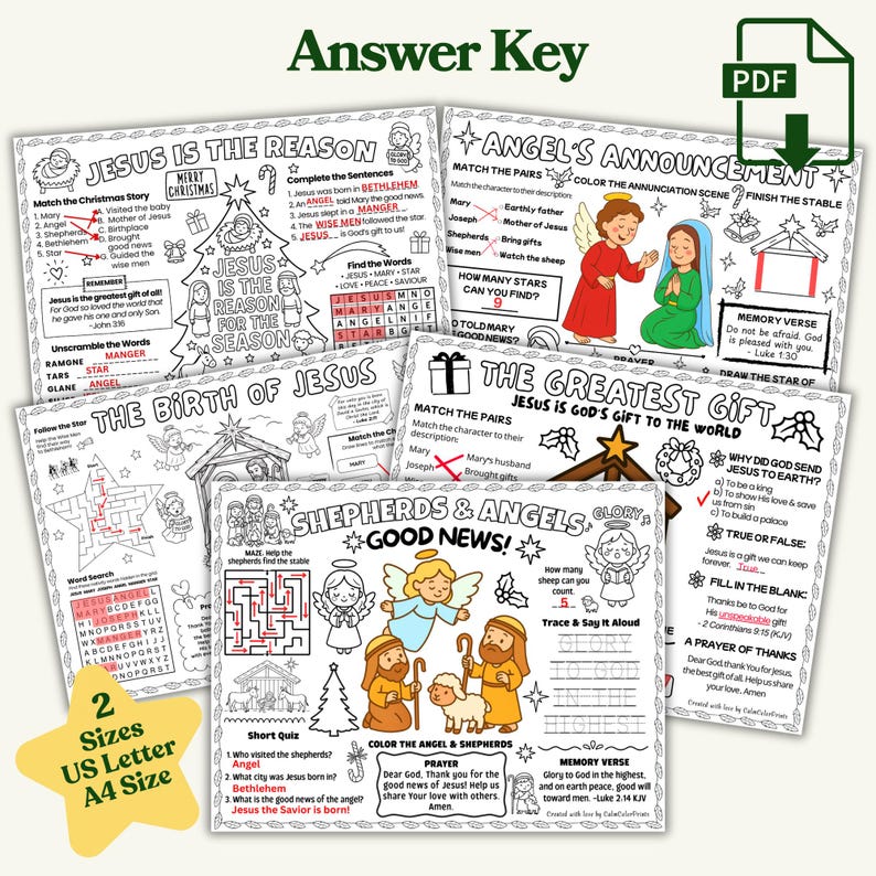 Christmas Nativity Activity Sheets for Kids | Bible Activities ...