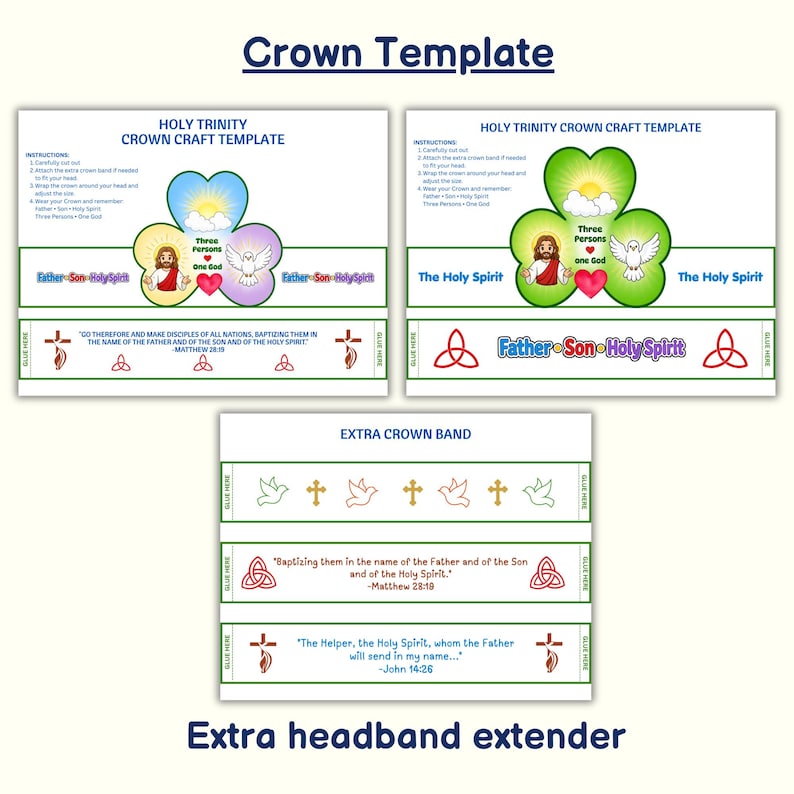 Holy Trinity Crown Craft Printable PDF | Christian Sunday School ...