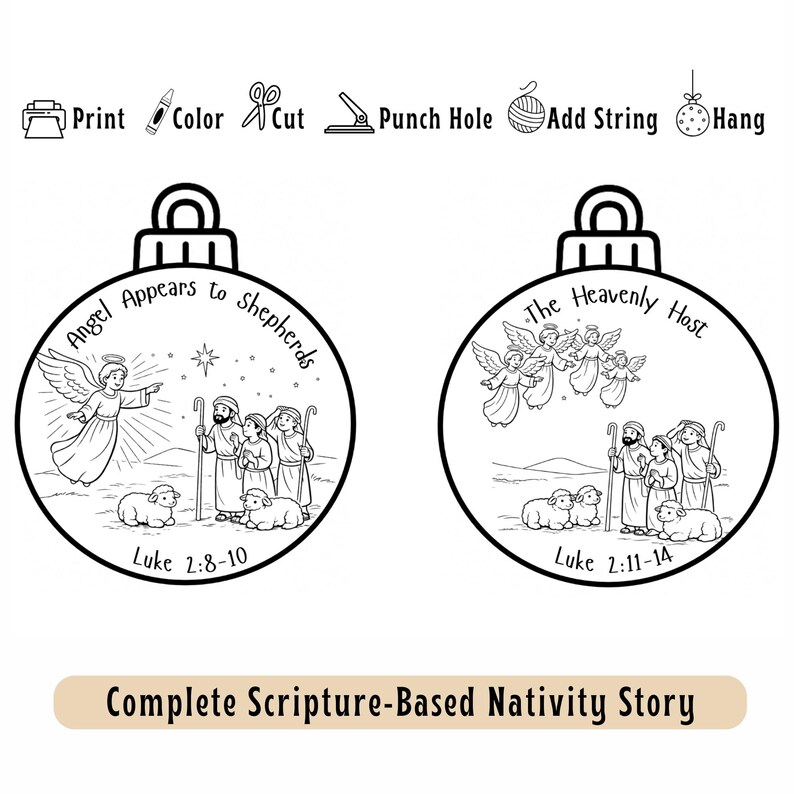 DIY Nativity Ornament Printable | Christian Craft for Kids | Bible ...