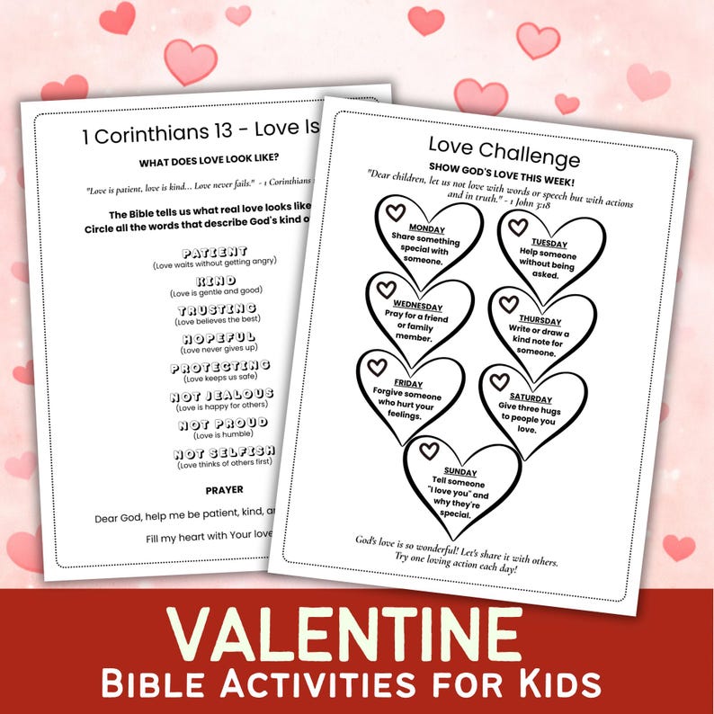 God is Love Bible Activities for Kids | Christian Valentine Printable ...