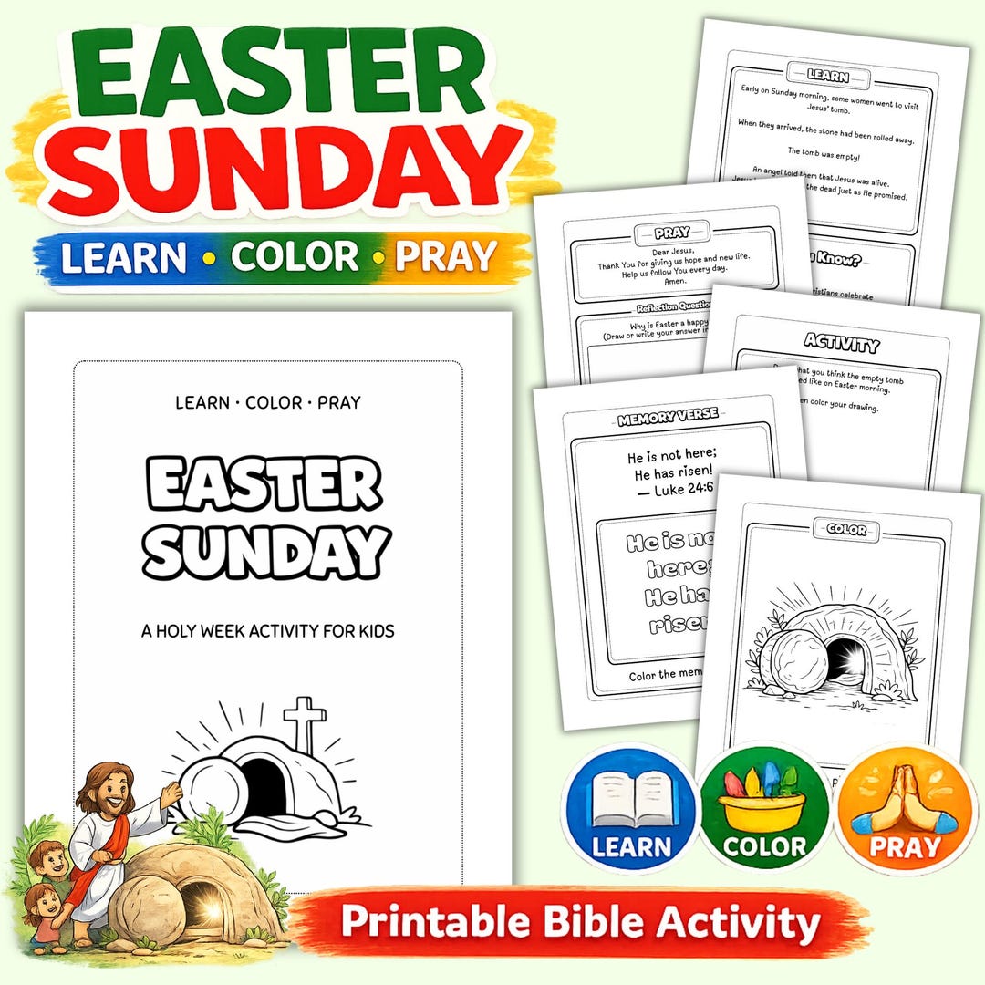 Easter Sunday Activity for Kids | Christian Easter Bible Lesson | Learn ...