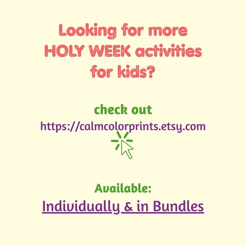 Maundy Thursday Activity Pack for Kids | Christian Holy Week Printable ...