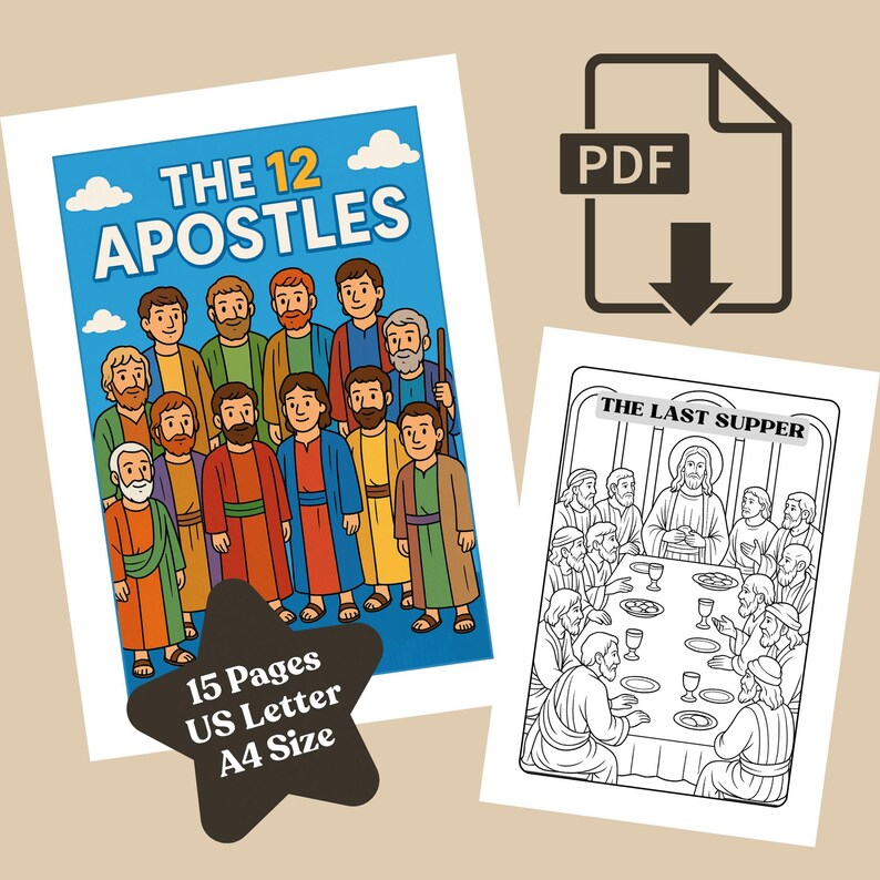 12 Apostles of Jesus Coloring Pages | Bible Story Printable for Kids ...