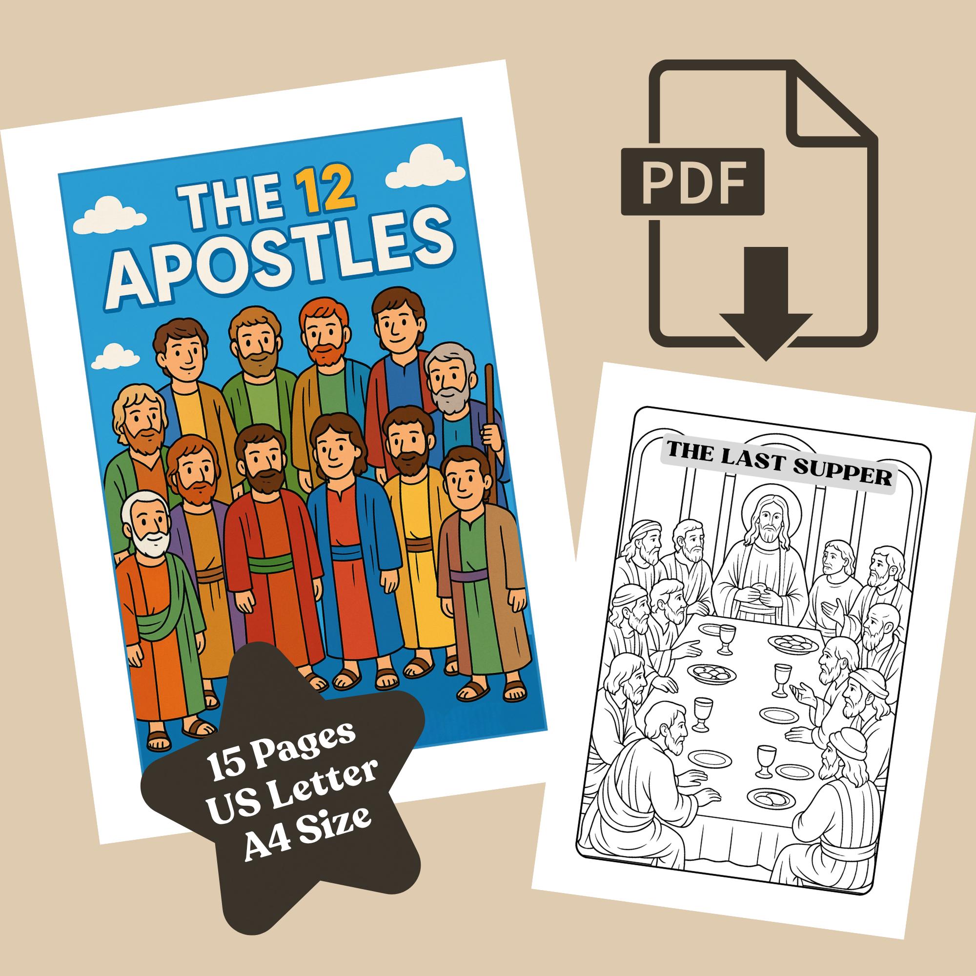 12 Apostles of Jesus Coloring Pages | Bible Story Printable for Kids ...