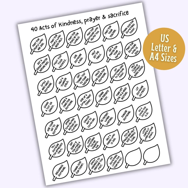 Lenten Tree Craft | 40 Days of Lent Calendar Activity for Kids | Acts ...