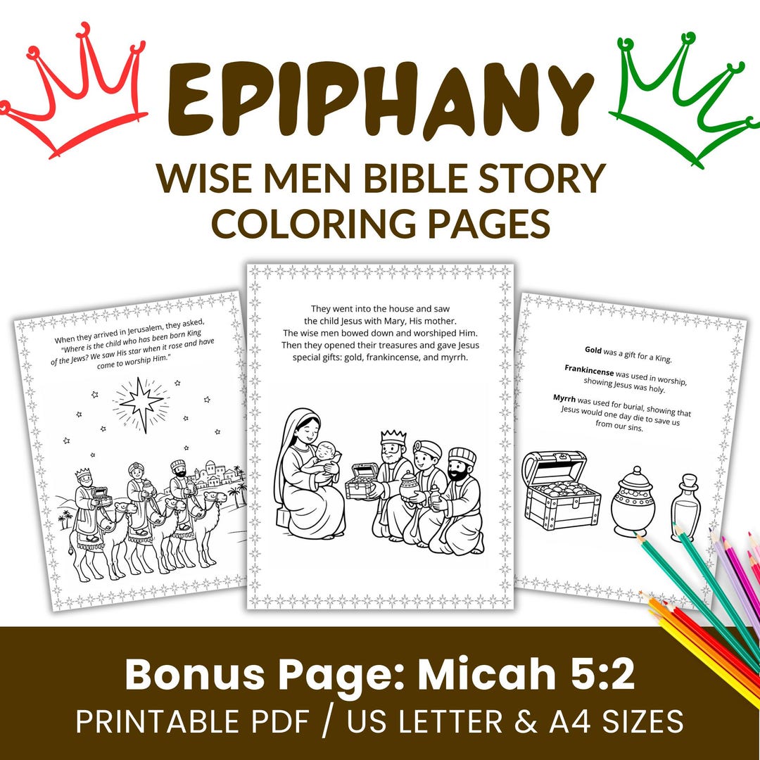 Epiphany Coloring Pages for Kids | Wise Men Bible Story | Scripture ...
