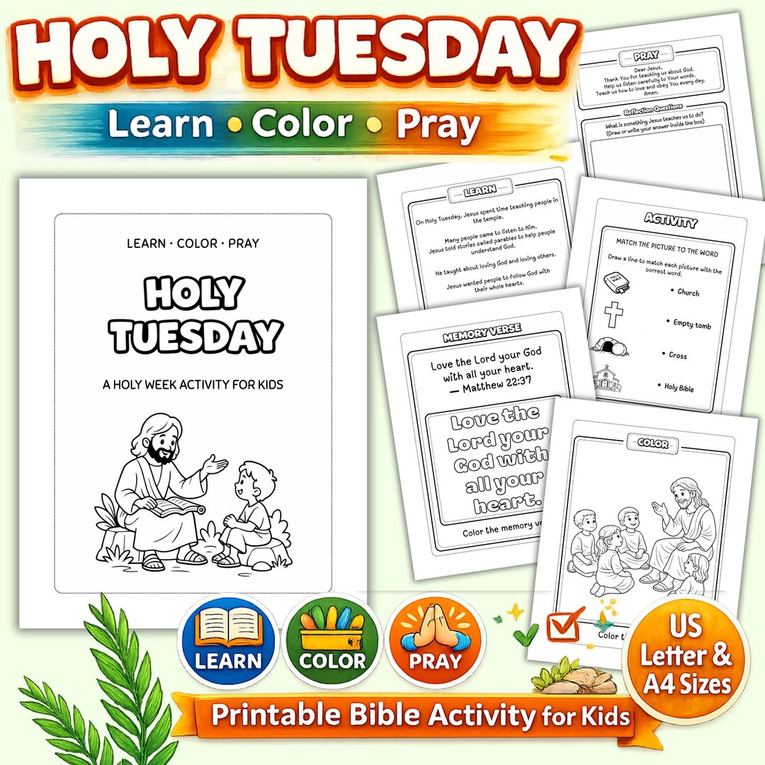 Holy Tuesday Bible Activity | Holy Week Lesson | Christian Sunday ...