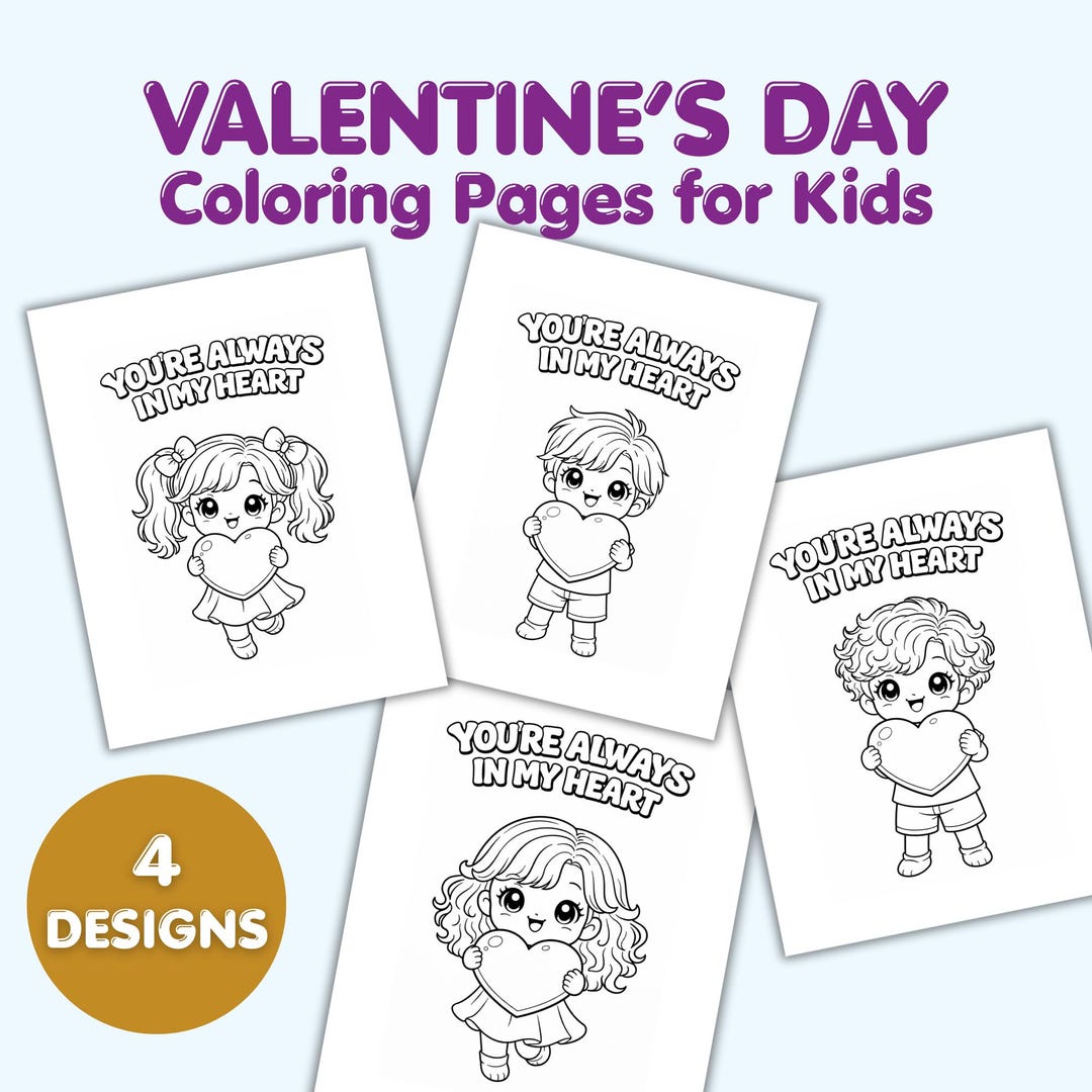 Valentine's Day Coloring Pages for Kids | Boy & Girl Valentine ...