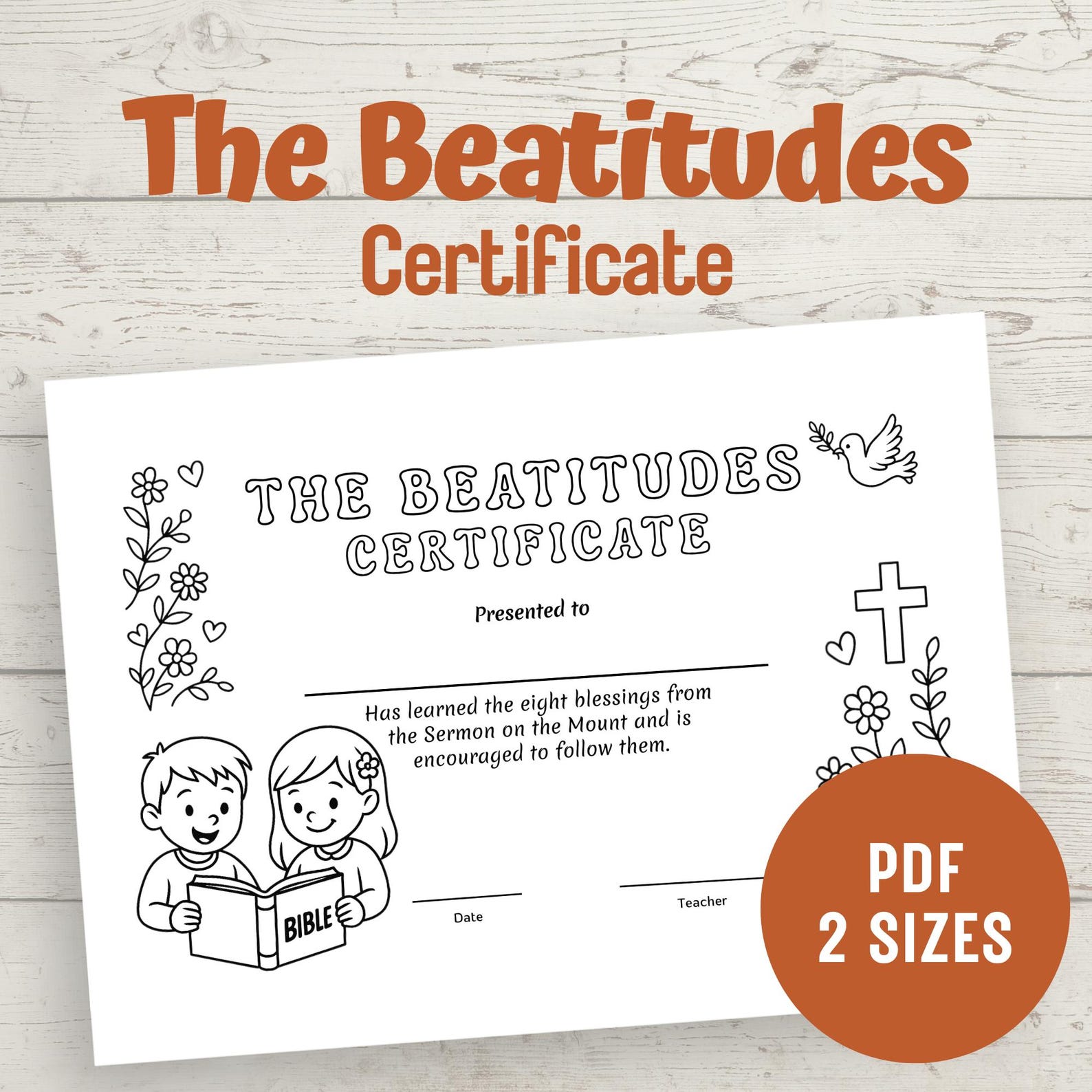 The Eight Beatitudes Activity Placemat Printable Bundle, Bible Verse ...