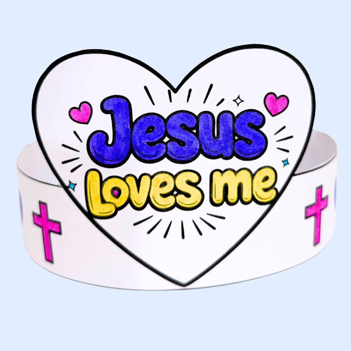 Christian Valentine Crown Craft for Kids | Jesus Loves Me Printable ...