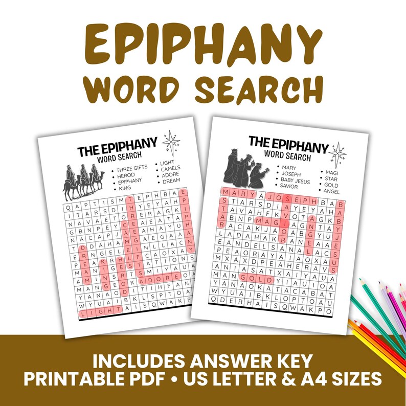 Epiphany Word Search Printable | Christian Homeschool Activity | Wise ...