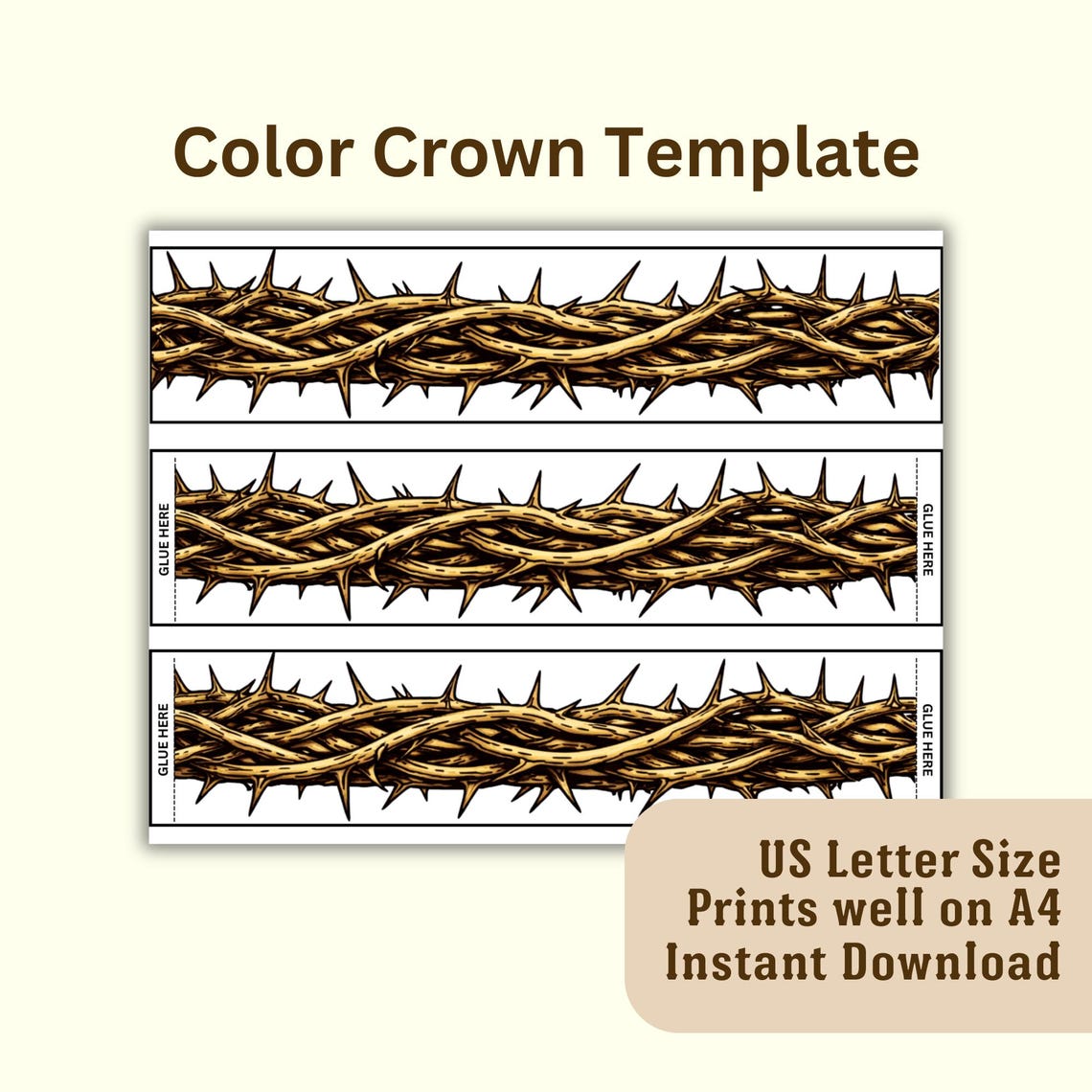 Crown of Thorns Craft: Printable Headband for Kids (PDF Download) - Etsy