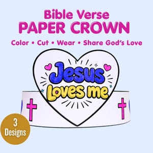 Christian Valentine Crown Craft for Kids | Jesus Loves Me Printable ...