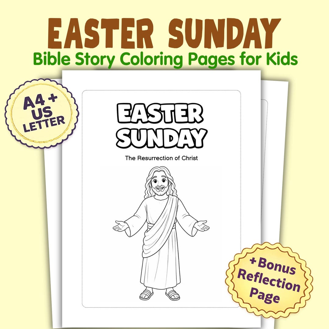 Easter Sunday Coloring Pages for Kids | Resurrection of Jesus Story ...