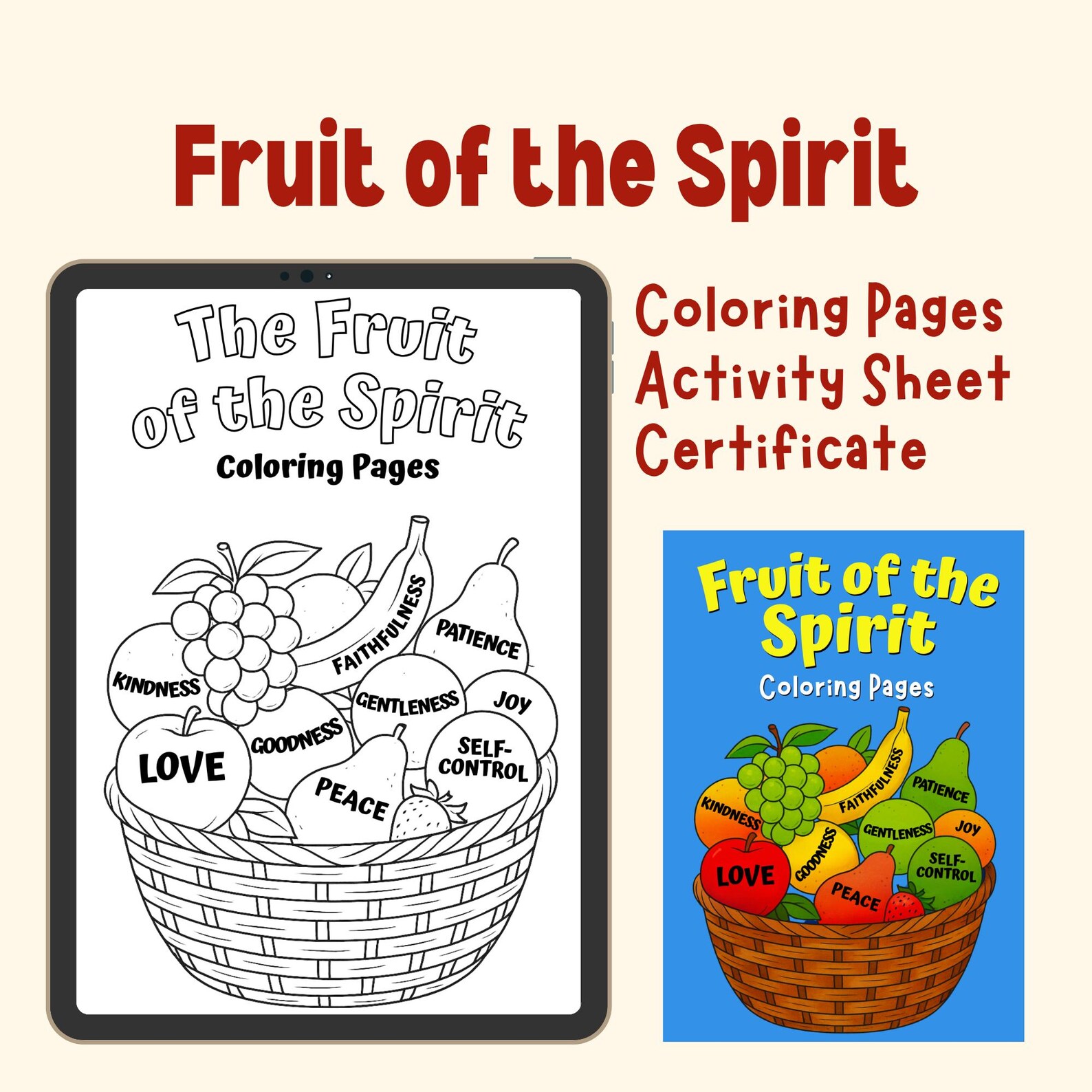 Fruit of the Spirit Activity Sheet for Kids | Bible Lesson (printable ...