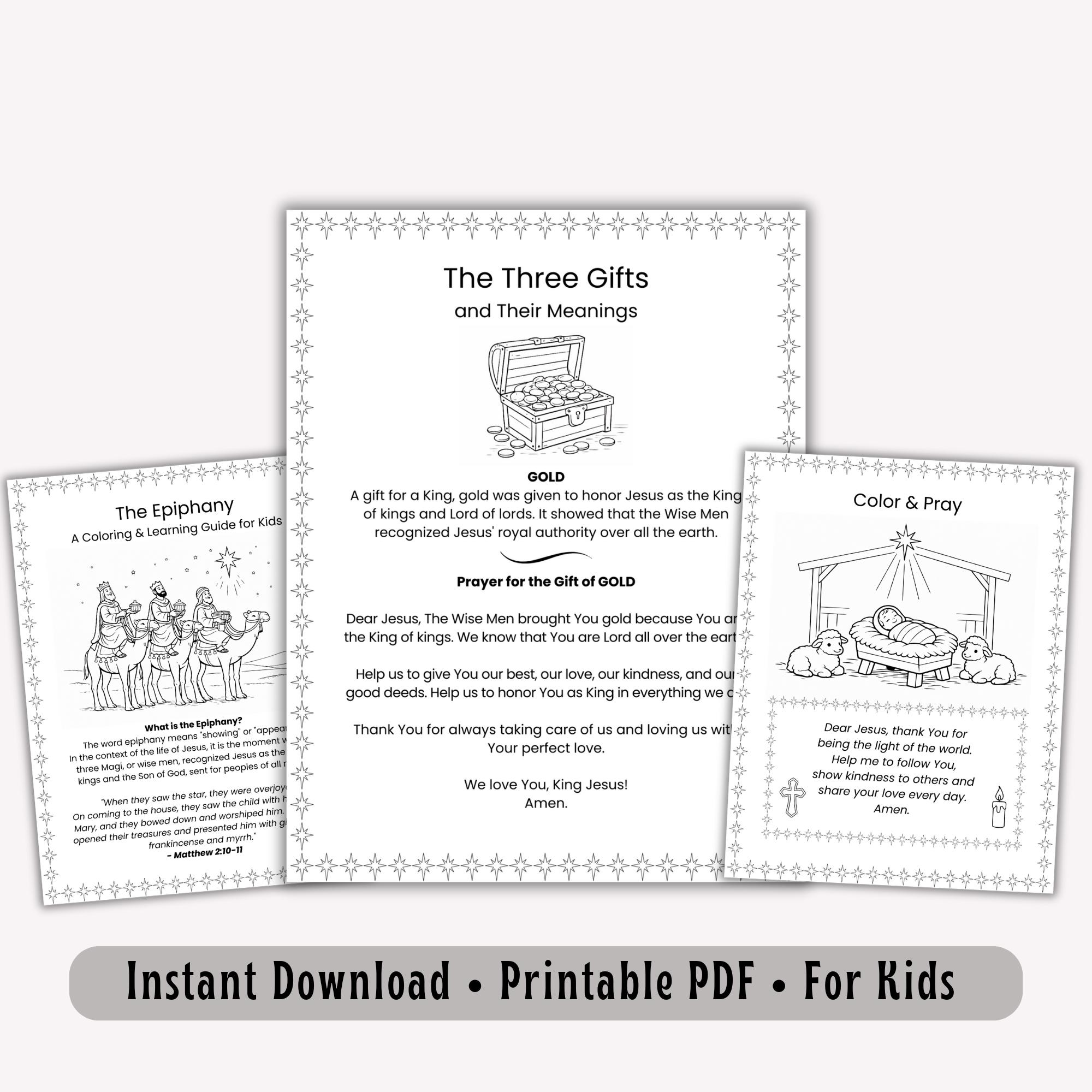 Epiphany Printable PDF | Christian Color, Pray and Learn Activities for ...