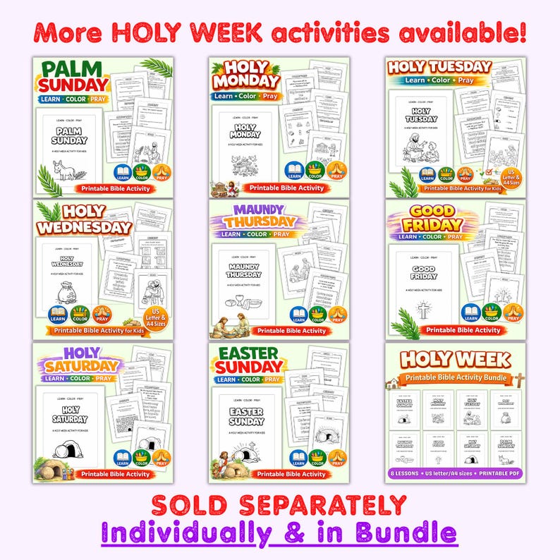 Easter Coloring Pages | Bible Story, Holy Week Activity (digital ...