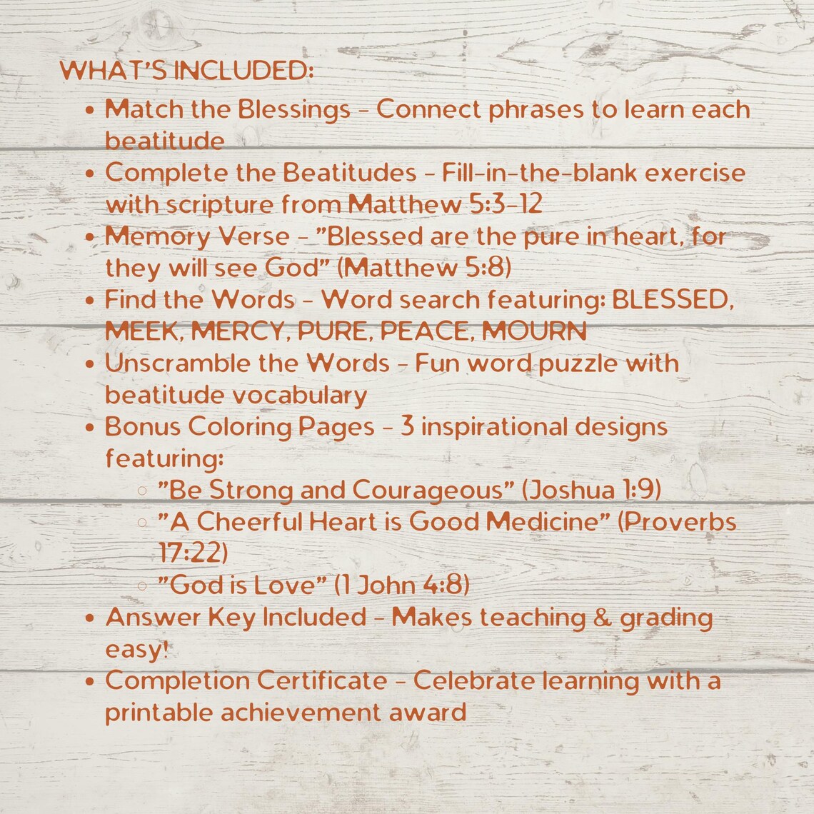 The Eight Beatitudes Activity Placemat Printable Bundle, Bible Verse ...