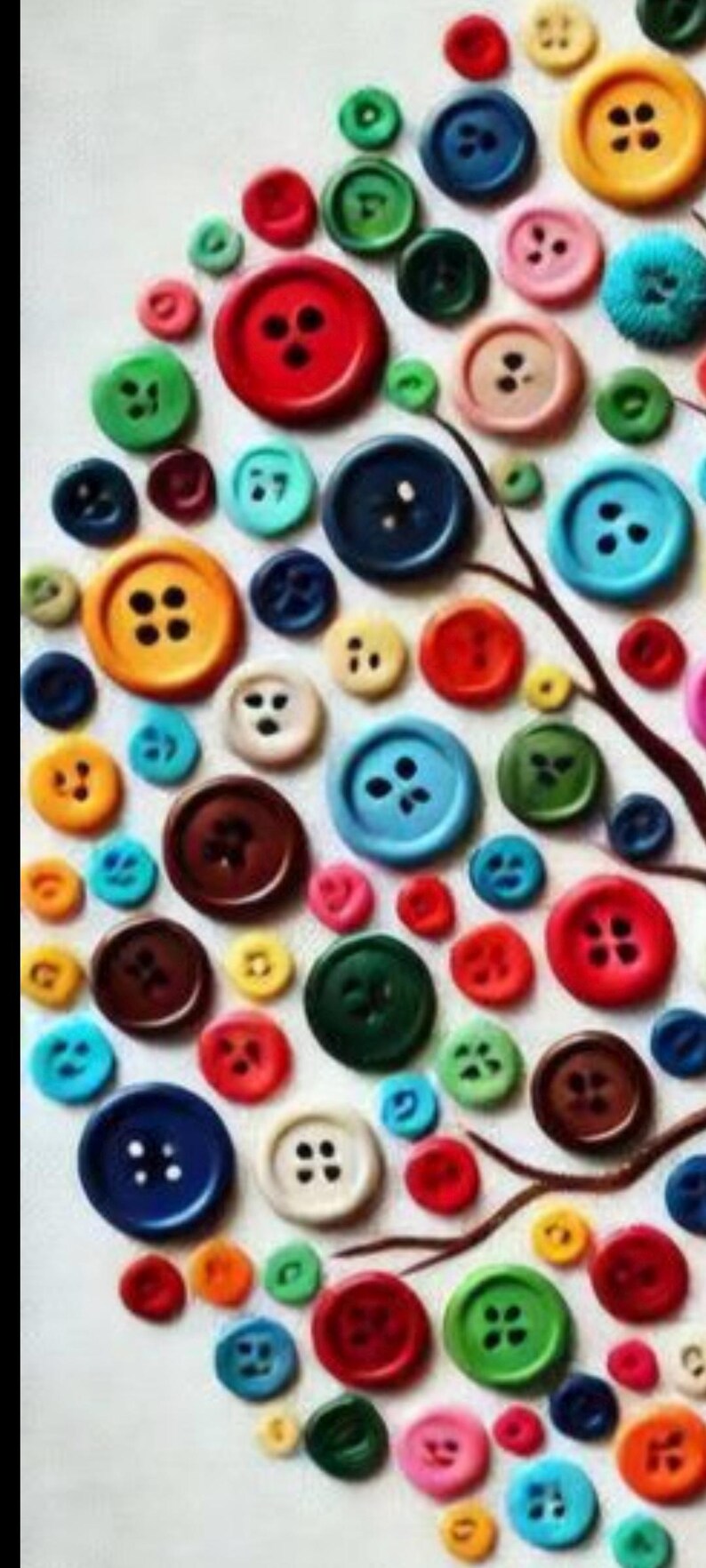 Handmade Button Tree Wall Art | Unique Home Decor "12×12" Inches - Etsy