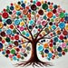 Handmade Button Tree Wall Art | Unique Home Decor "12×12" Inches - Etsy