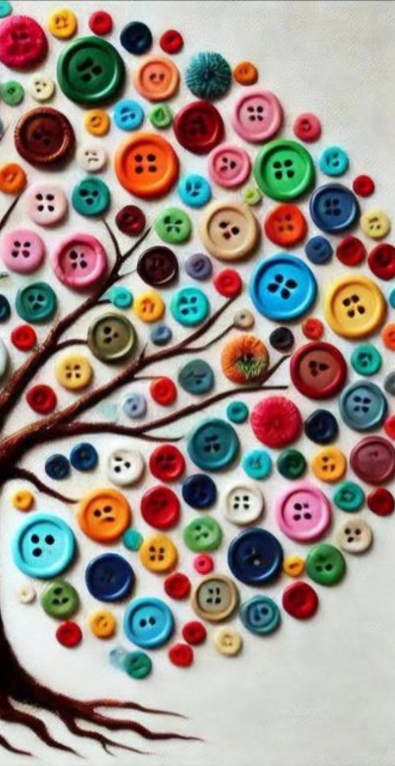 Colorful Button Tree Wall Art | Handmade Button Artwork | Unique Home Decor - Etsy UK