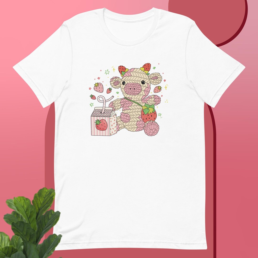 Strawberry Cow With Strawberry Milk Unisex T-shirt - Etsy