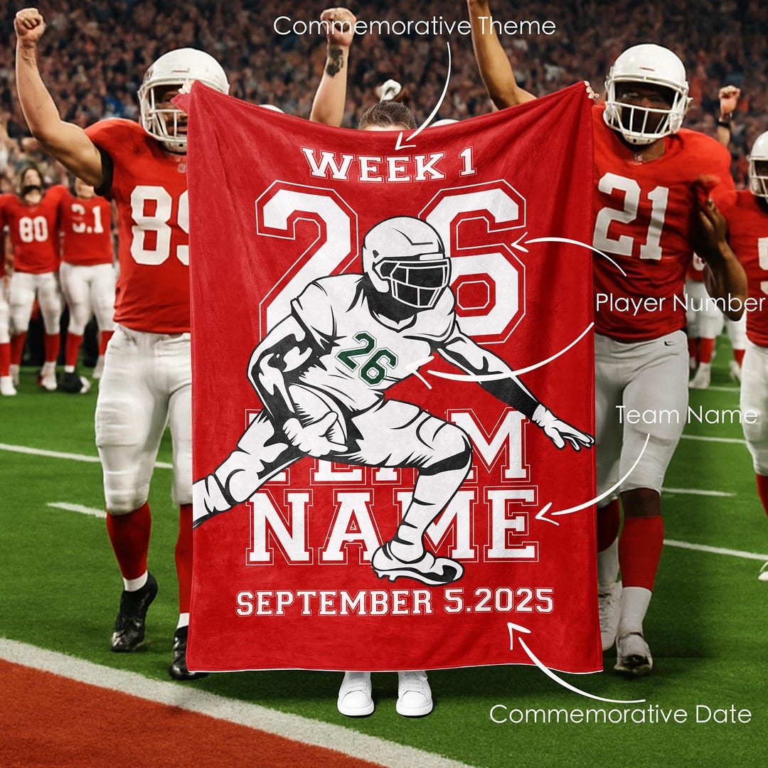 Custom NFL Football Commemorative Blanket – Personalized Team Name ...