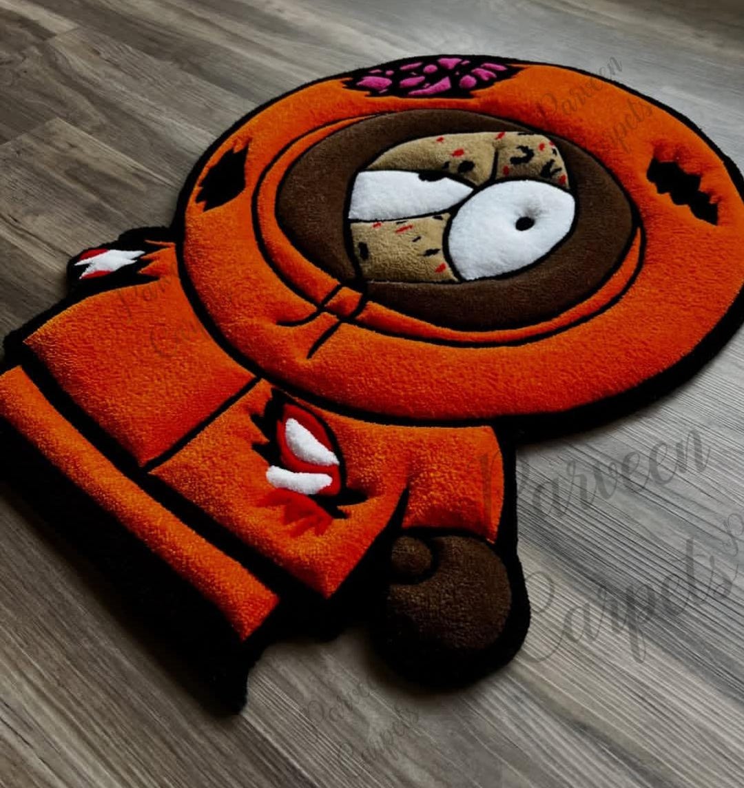 Orange Cartoon Character Rug -cute Plush Handmade Tufted Floor Mat ...