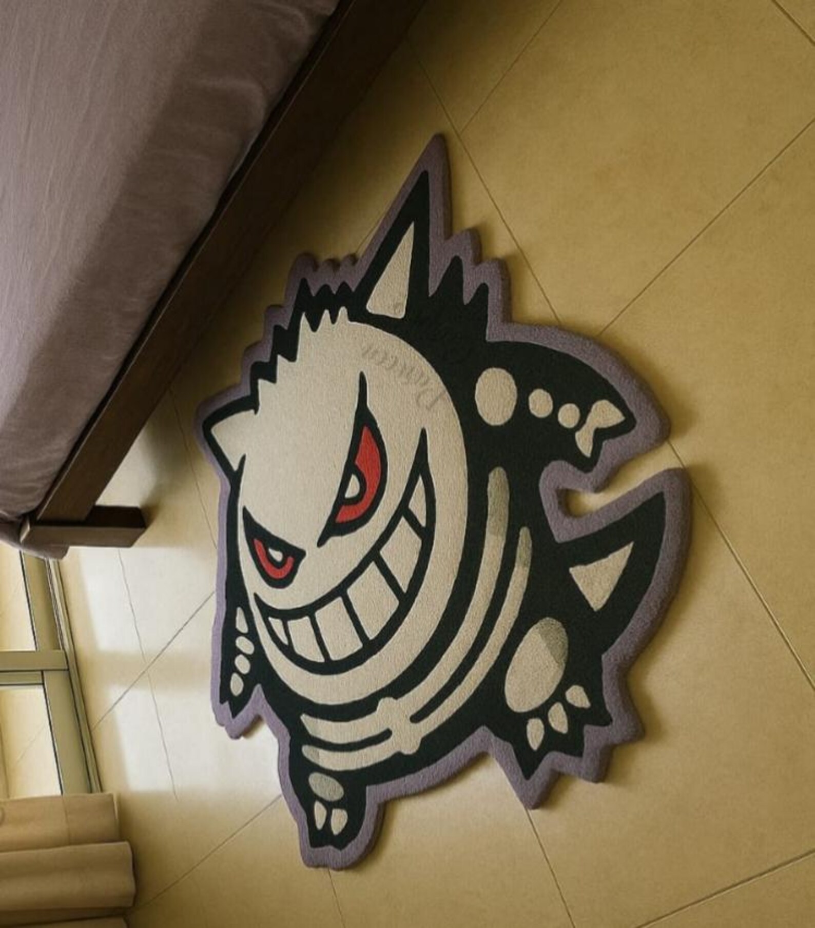 Gengar Skeleton Rug. Living Room, Kid's for Room, Hand Tuffted, Bedroom ...