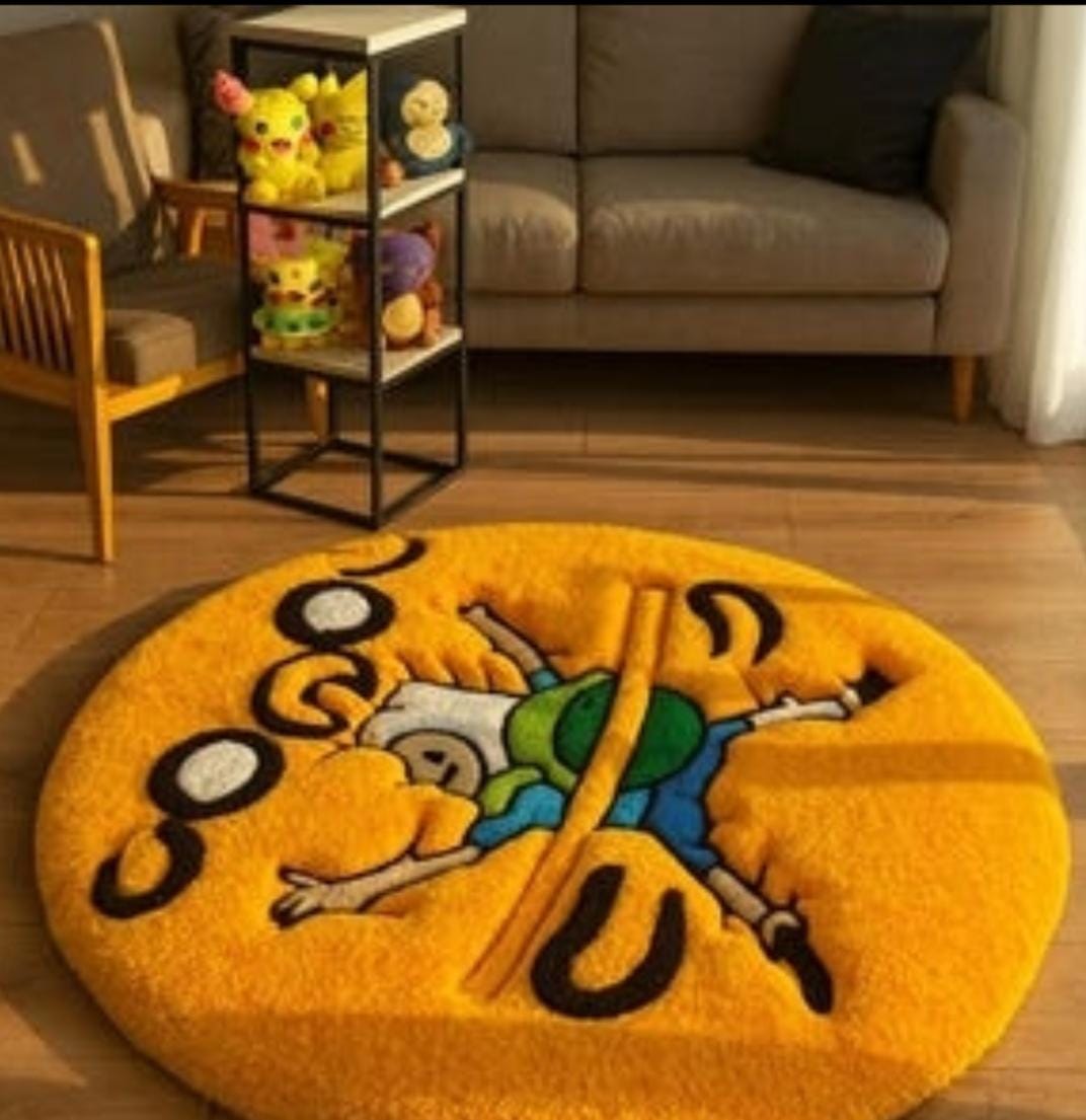 Adventure Time Finn Ramen Rug – Handmade Cartoon Noodle Mat – Colorful ...