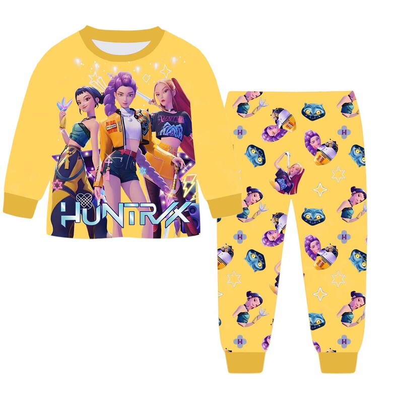 Huntrix Kpop Dämonenjäger Pyjamas - Kinder Cartoon PJs Set, süße K-Pop ...