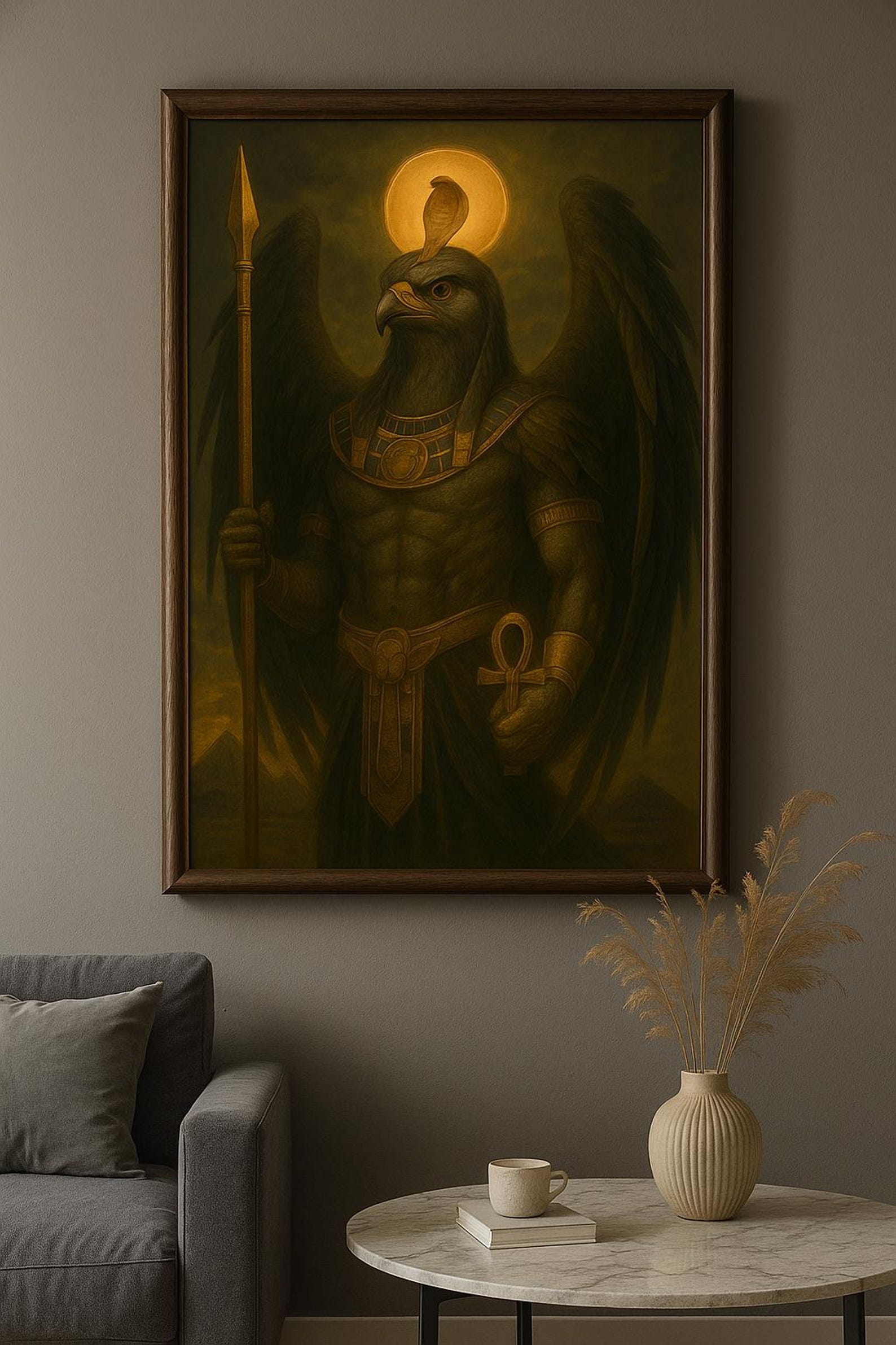 Horus Winged Sky God Wall Art | Falcon-headed Egyptian Deity Printable ...