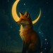Moonlit Fox & Crescent Moon – Mystical Night Sky Printable Wall Art ...