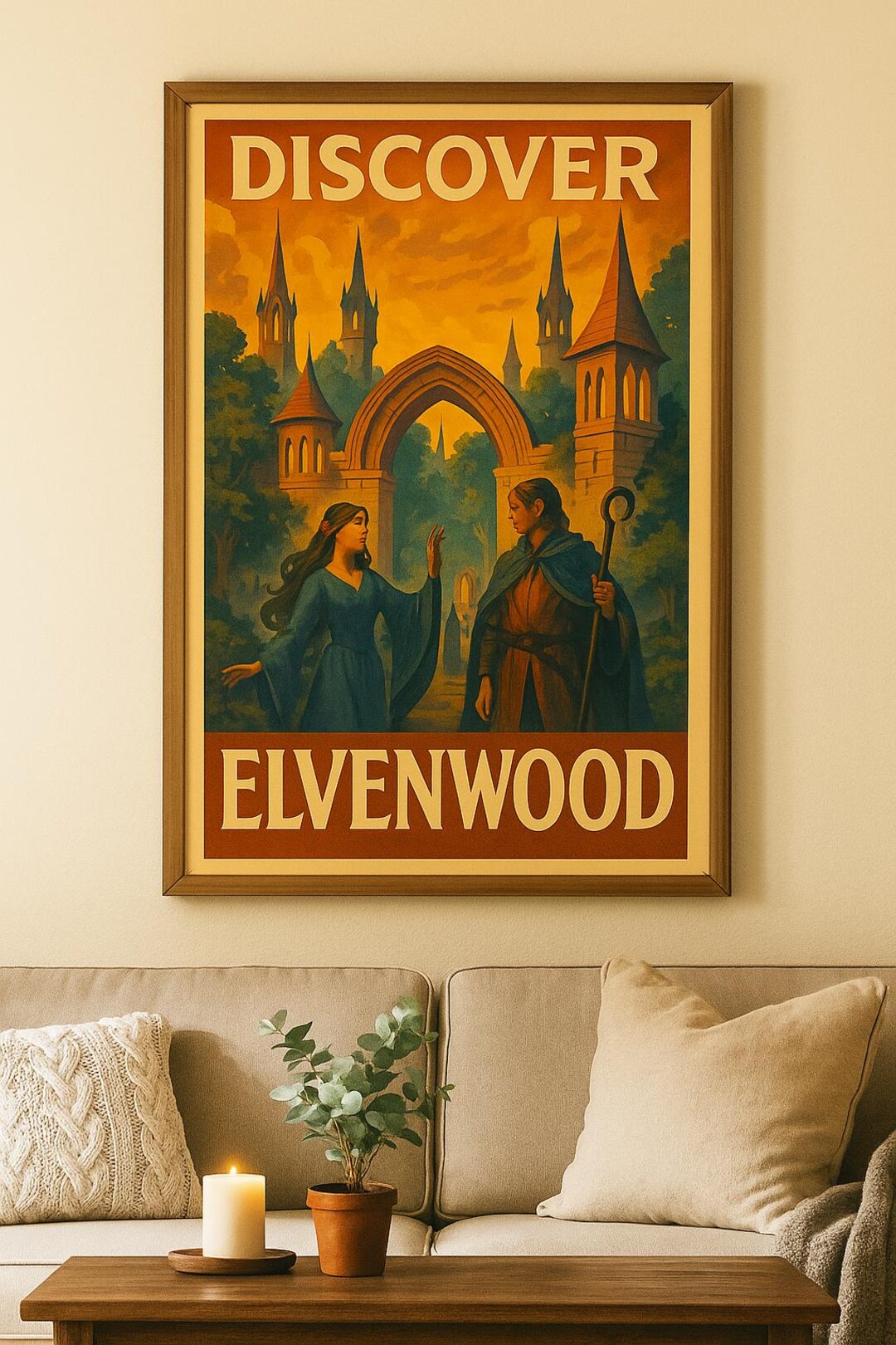 Discover Elvenwood Poster | Fantasy Travel Style Elven City Wall Art ...