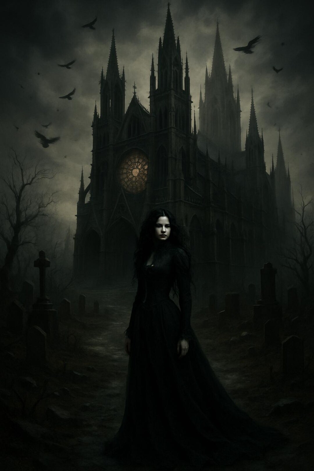 Gothic Widow Cathedral Art – Dark Fantasy Printable Printable Wall Art ...